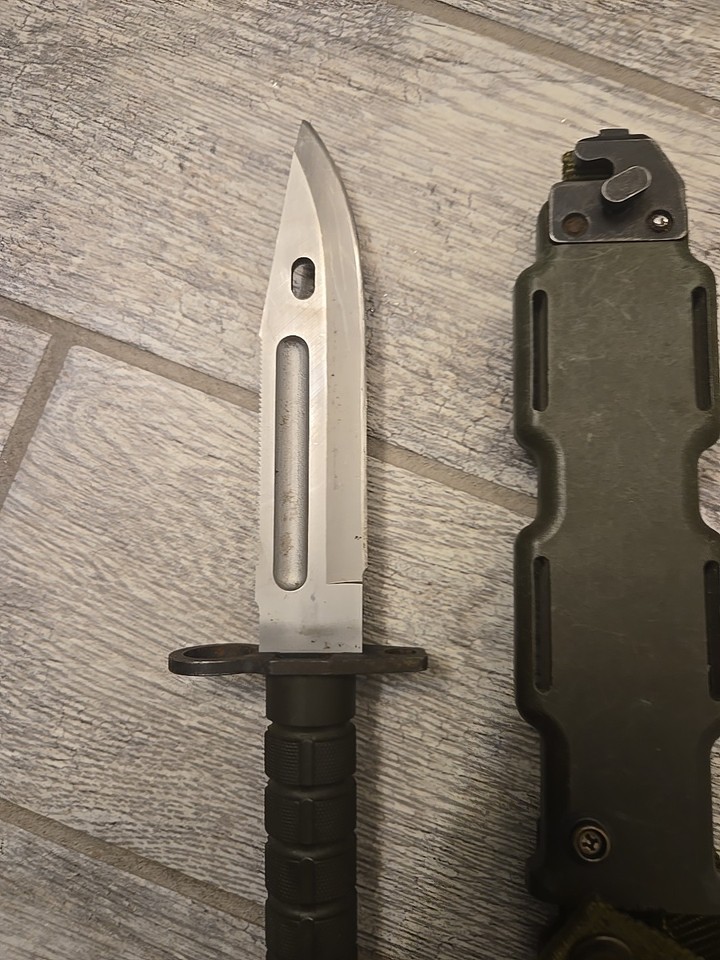 Vintage US Gi Phrobis III USA M-9 Fixed blade knife & Ontario sheath M9 ...