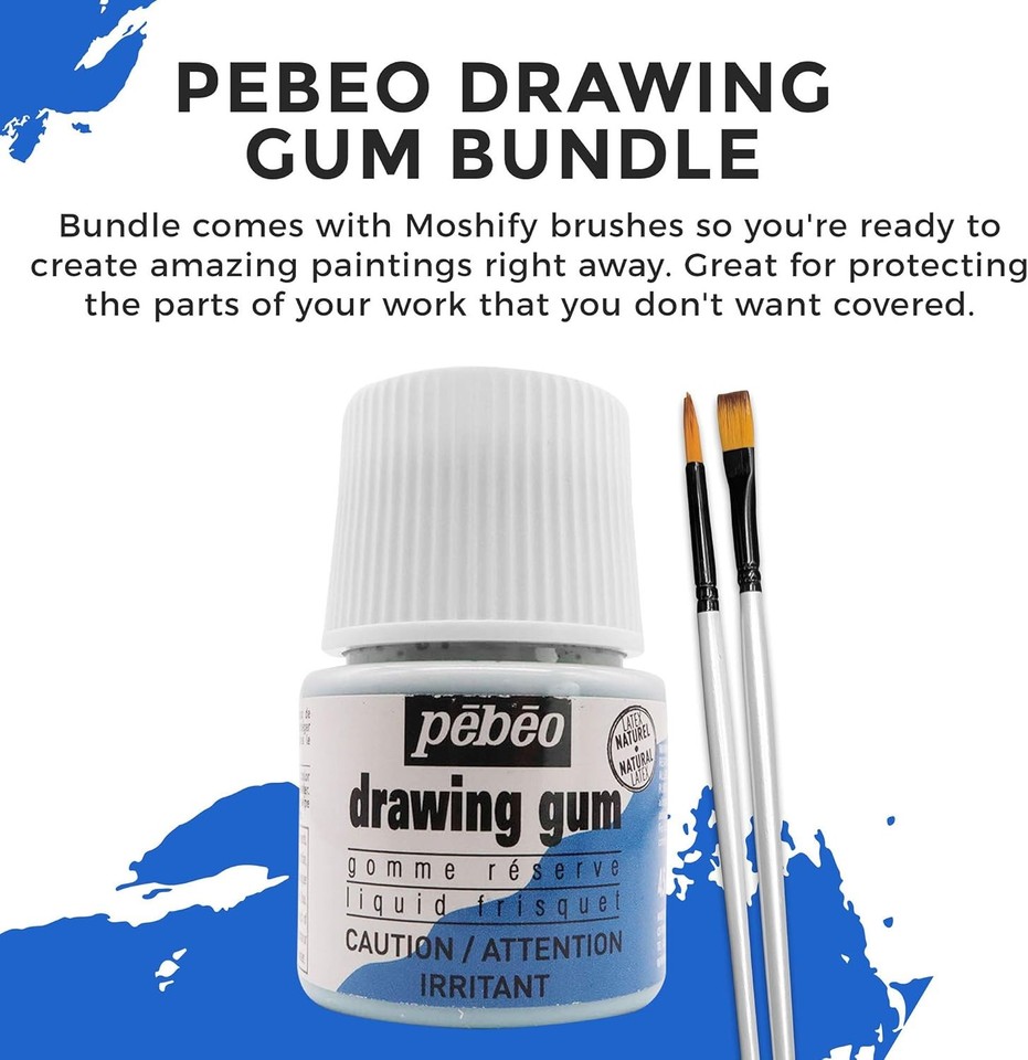 Pebeo Drawing Gum Made in France - Masking Fluid for Watercolor White ...
