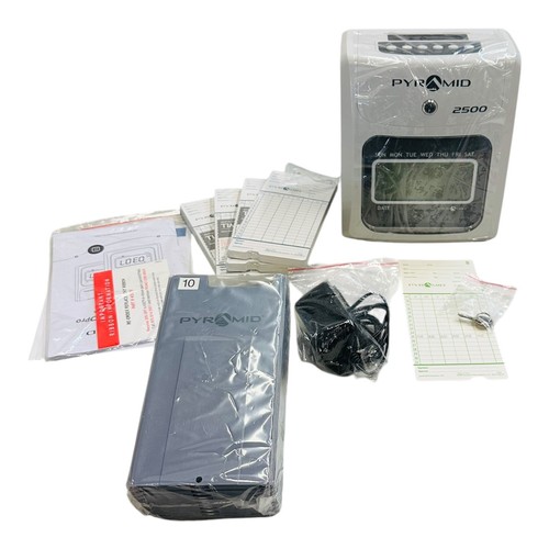 Pyramid Time Clock 2500 Auto Aligning and Top Loading w/ Card Rack ...