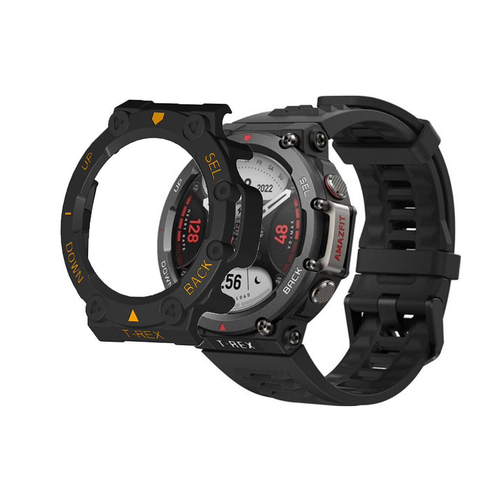 Watch Cover Watch Protection Frame for Amazfit T-Rex 2 (PC Case-Black ...
