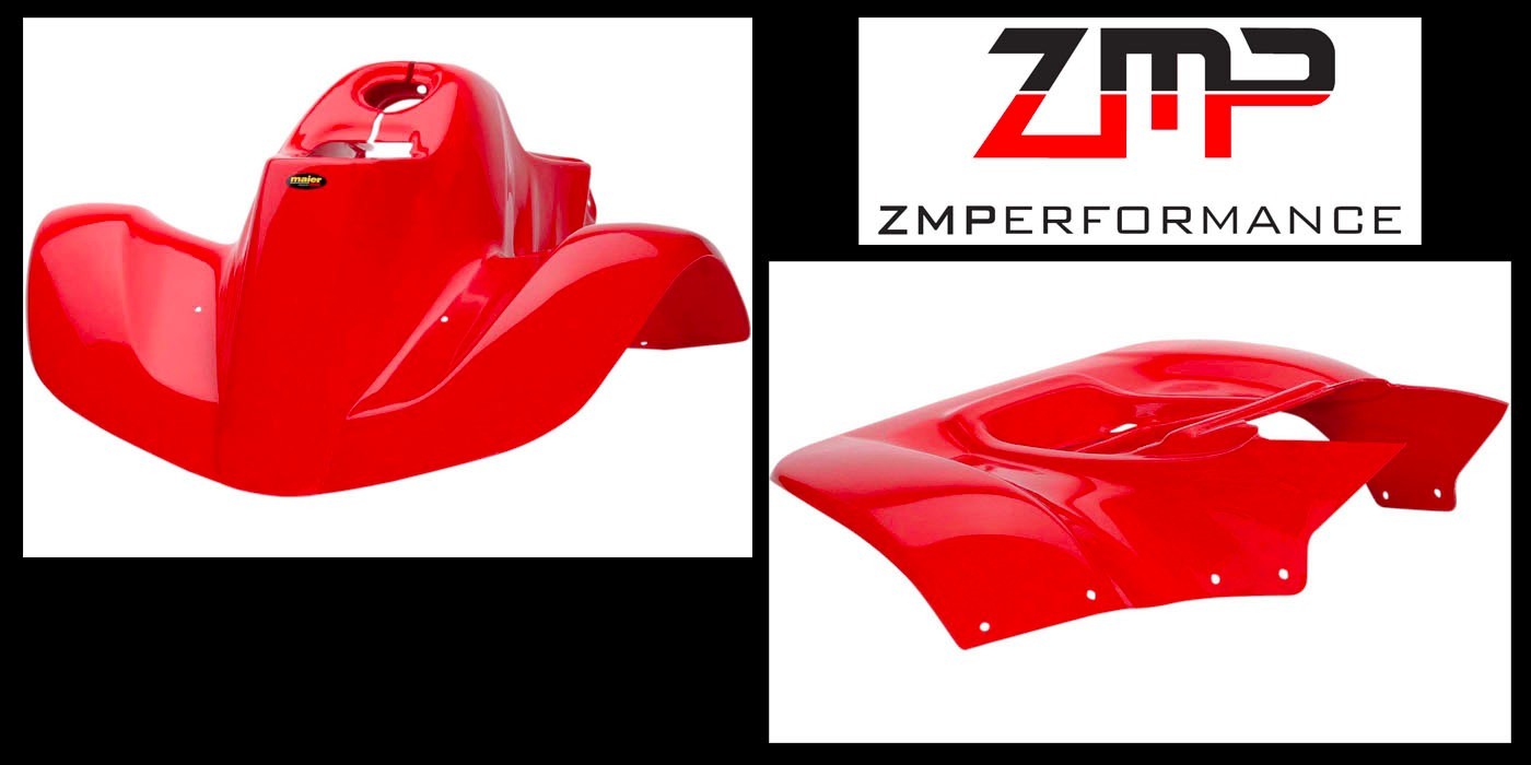NEW HONDA TRX90 93 - 05 FIGHTING RED PLASTIC FRONT AND REAR FENDER SET ...