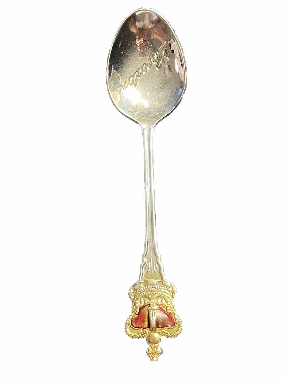 VINTAGE LONDON WAPW Silver Plate UK SOUVENIR COLLECTABLE SPOON ENAMEL ...