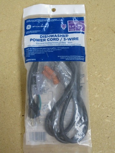 GE Appliances Universal 5.4' Dishwasher Power Cord 3-Wire 18 Amp ...