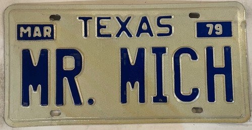 Vanity MISTER MICH MICHAEL MICHEL license plate Micheal Mike Mickey ...