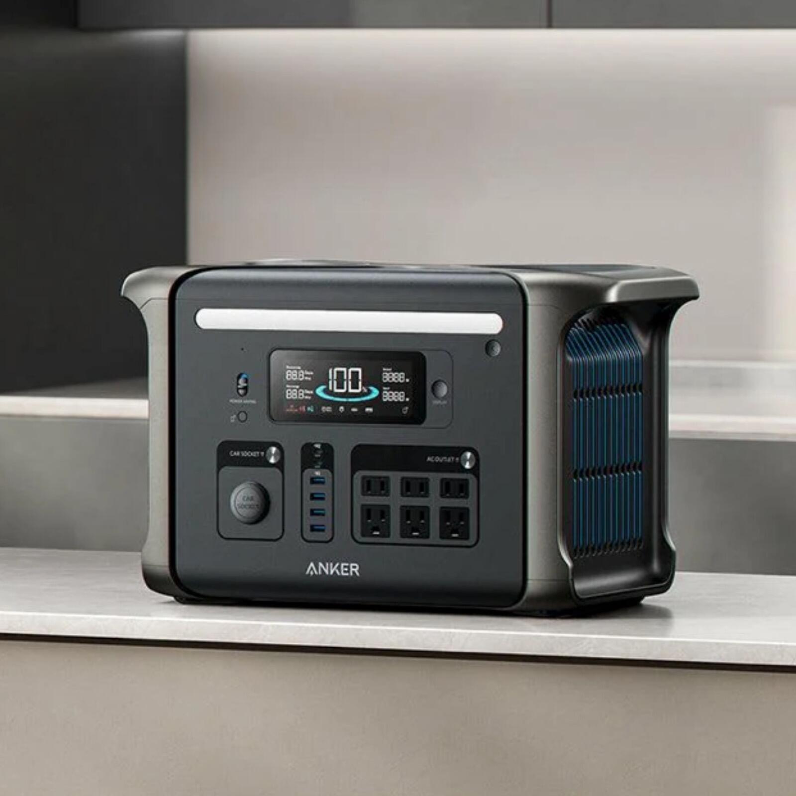 Anker SOLIX F1500 Portable Power Station Battery 1536Wh 9 Ports 1800w ...