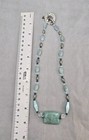 Large Amazonite Pendant Mix Beaded Silver Tone Metal Boho Toggle Clasp ...