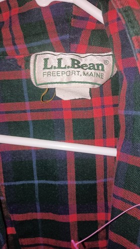 Vintage 90s LL Bean Robe Scotch Plaid Flannel Pockets Red Green Mens ...
