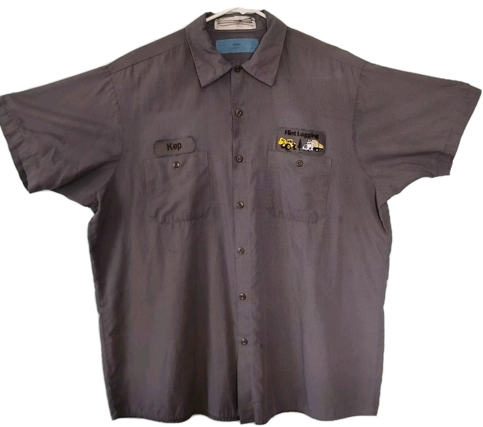 Logging Uniform,Gray , Cintas ,Extra Large,XL,Short Sleeve Button Up ...
