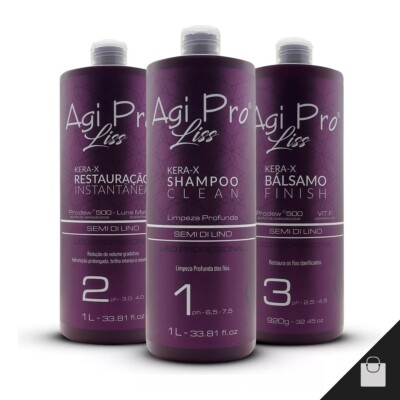Agi Pro Liss Kera-X Agimax Semi di Lino Hair Straightening Agi Max Kit ...