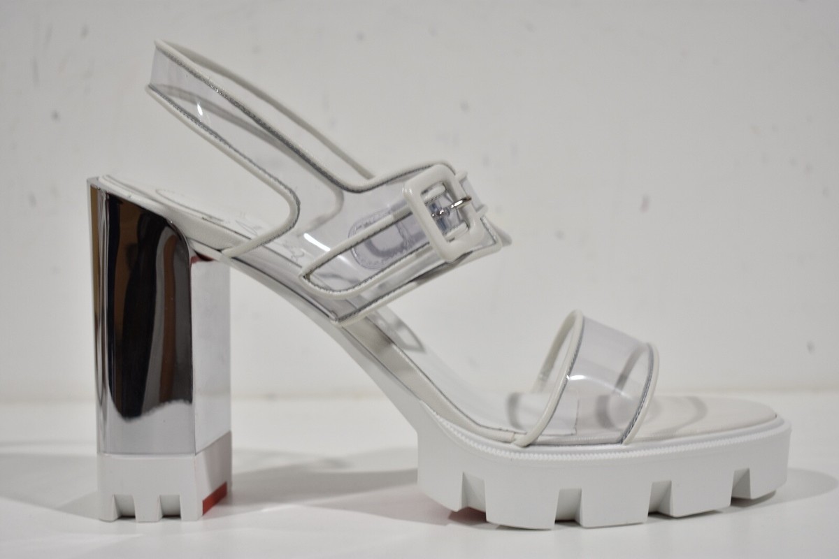 Christian Louboutin Duniss Lug 100 White Clear Platform Christian Louboutin Duniss Lug 100 White Clear Platform