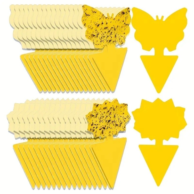 20PCS Yellow Sticky Fly Catching Paper Fruit Fly Insect Aphid Glue ...