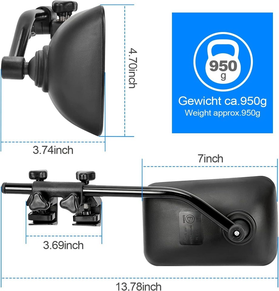 2pcs Universal Trailer Mirrors Clip on Towing Mirrors 360° For RV Truck ...