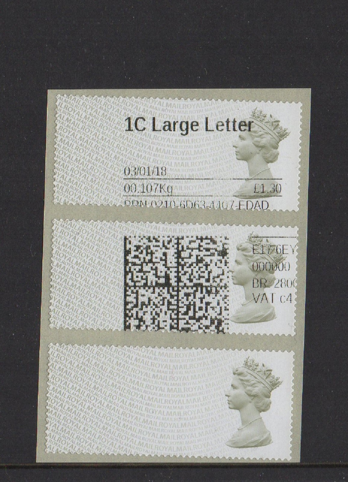 ERROR! 1st CLASS LARGE LETTER LABEL + QR CODE on MACHIN Ma16 FASTSTAMPS ...