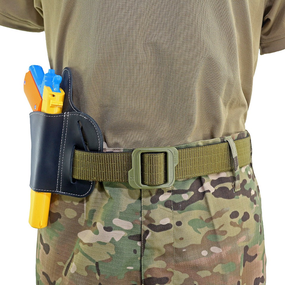 3 Slot Pancake Style Leather Gun Holster Handgun Belt OWB Holster ...