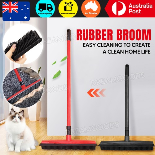 AU Rubber Broom For Pet Dog Cat Hair Sweeper Squeegee Windows Car Long ...
