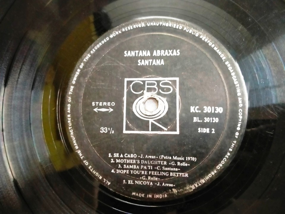 Carlos Santana Santana Abraxas Cbs First Press Rare LP Record 1970 ...