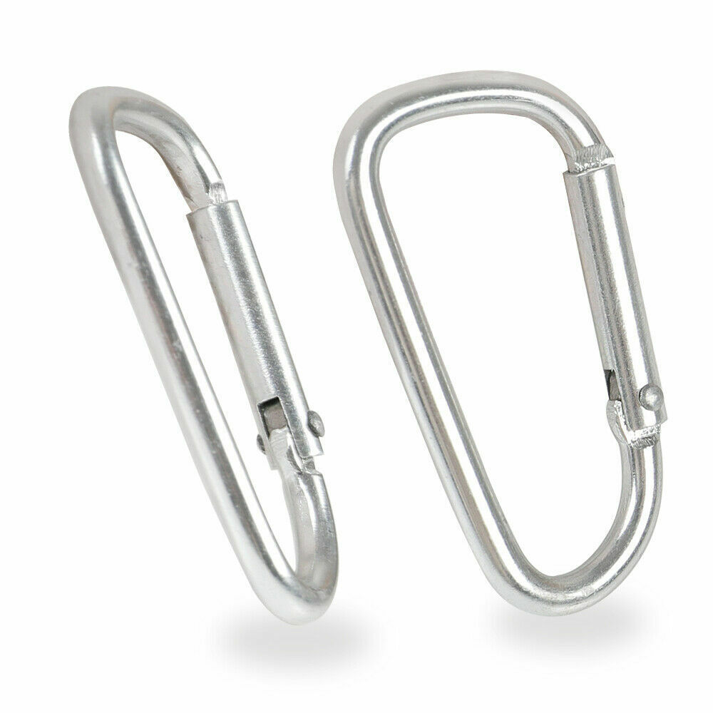 100pcs 3" Aluminum Carabiner Spring Belt Clip Key Chain D-Ring Clip ...