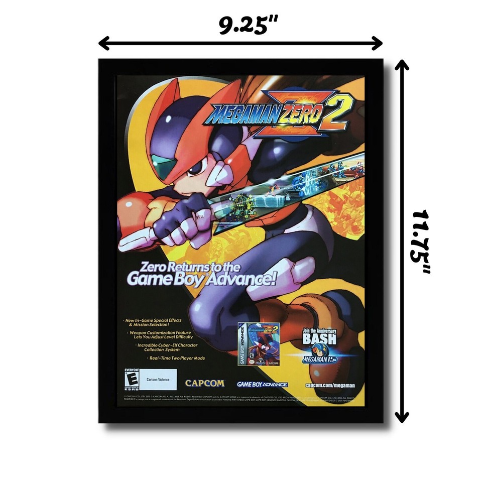 2003 Mega Man Zero 2 GBA Framed Print Ad/Poster Official CAPCOM Promo ...