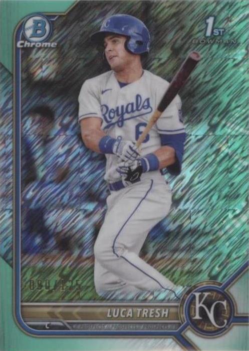 2022 Bowman - Chrome Prospects Luca Tresh #BCP-136 Aqua Shimmer ...
