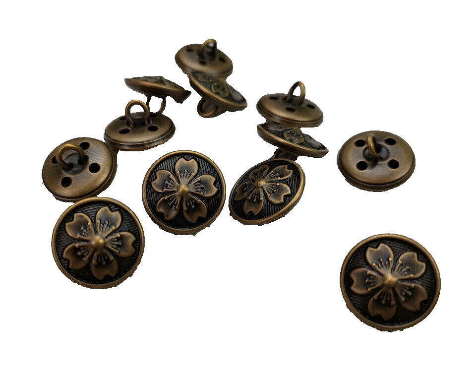 12PCS WW2 JAPANESE ARMY IJA OFFICER'S CHERRY BLOSSOM BUTTON 15MM ...
