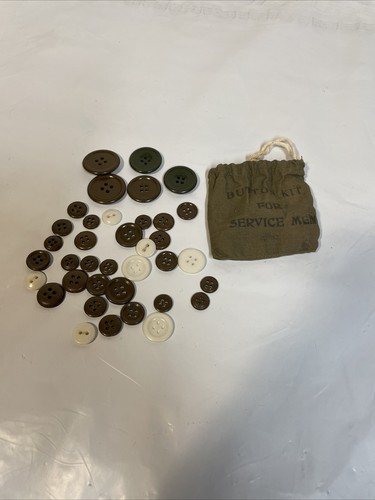 WW2 US Army Sewing Button Kit For Service Men Lot Clothing Repair USGI ...