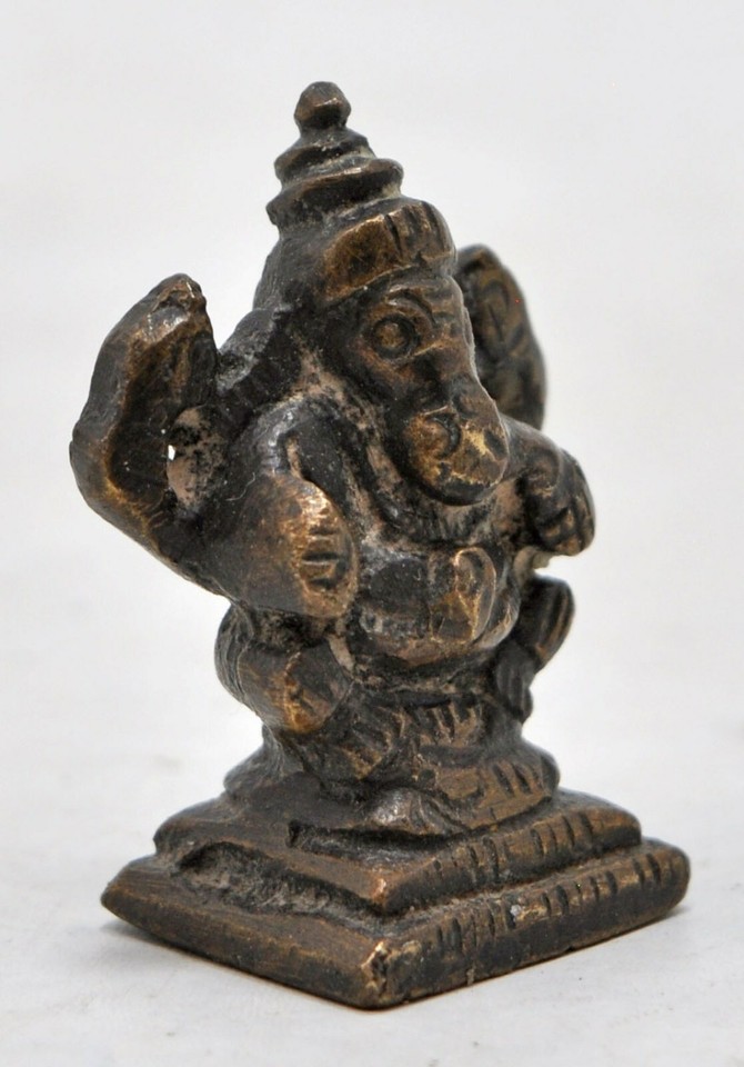 Antique Brass God Ganesha Idol Figurine Original Old Hand Crafted ...