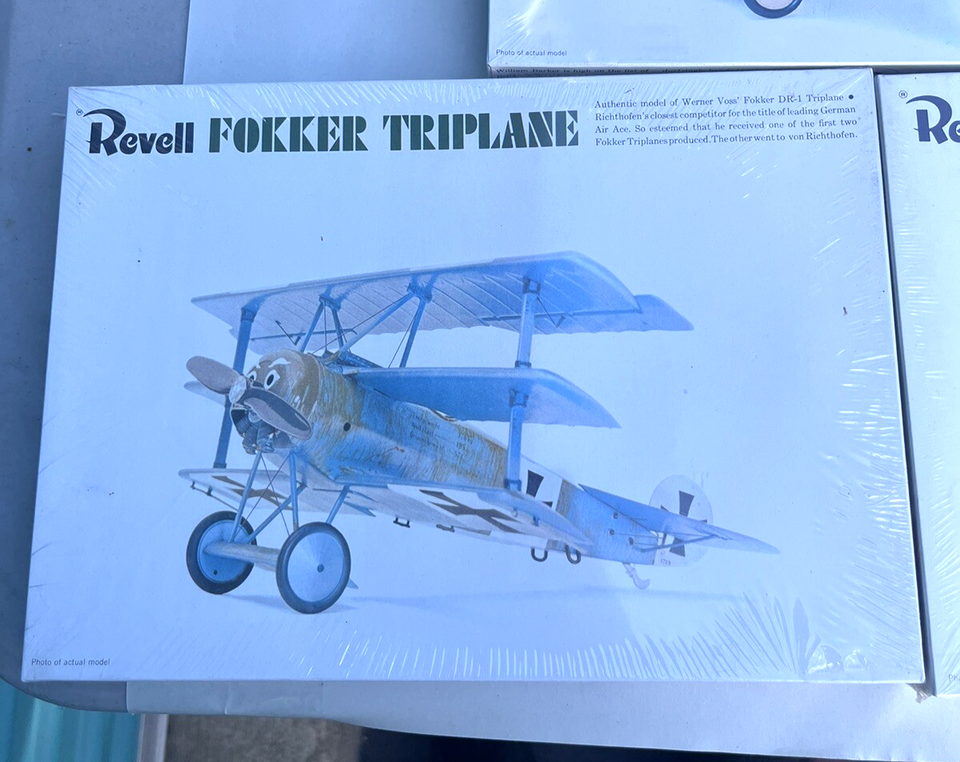 1969 Revell Fokker Triplane Sopwith Camel Spad XIII Airplane Model Kit ...