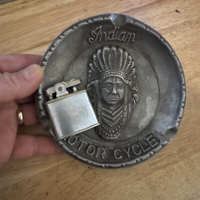 Indian Motorcycles Ashtray Ronson Lighter Combo Western Collector Home ...