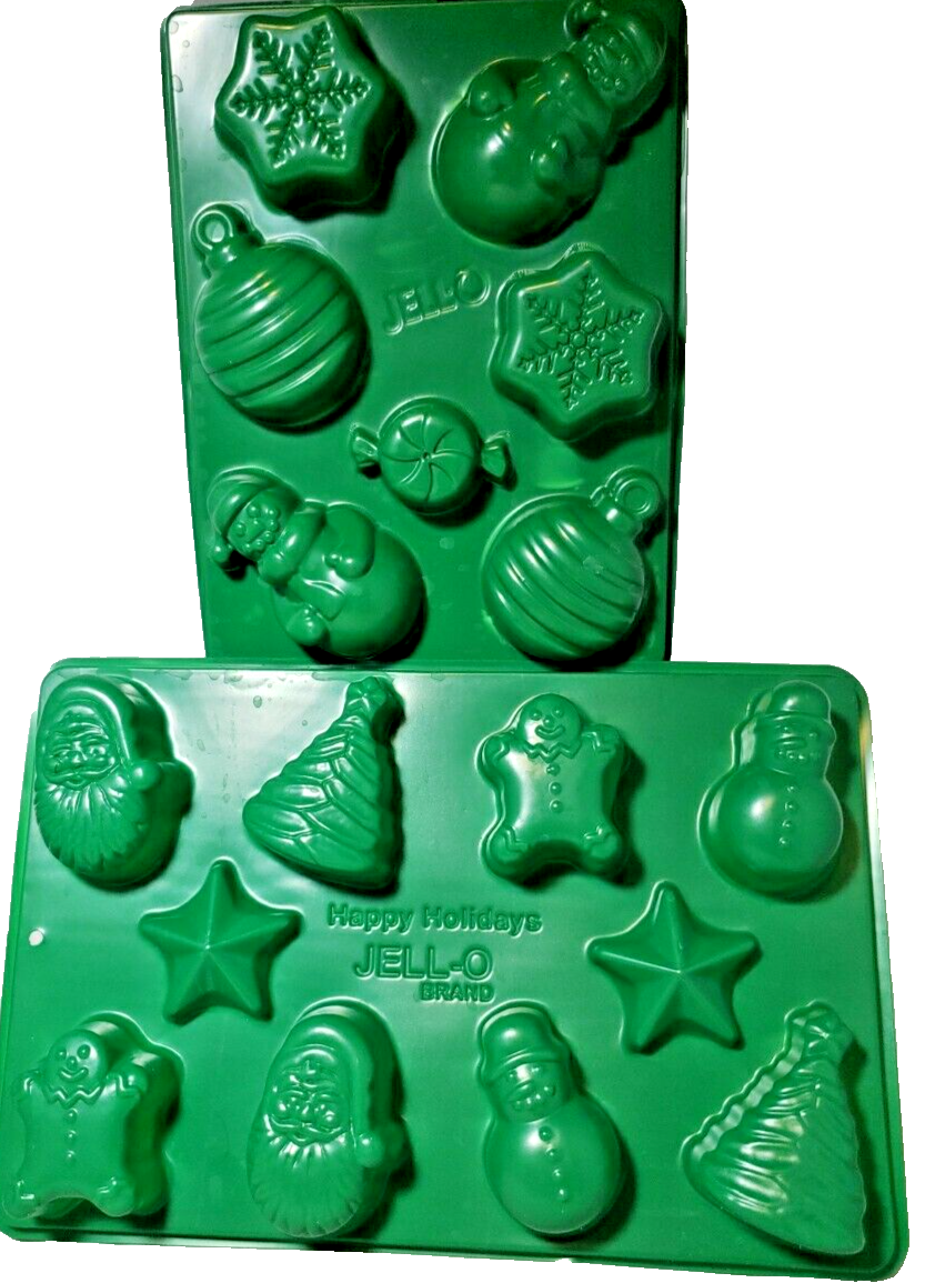 Lot of 2 Vintage JELL-O Jigglers Happy Holidays Christmas Molds | eBay