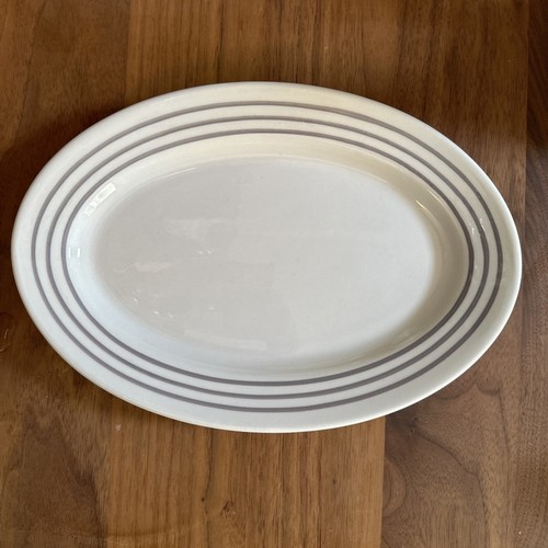 caribe china restaurant ware oval platter MCM gray stripe Puerto Rico USA | eBay