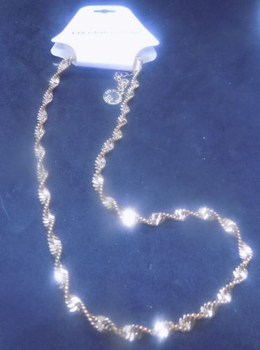 Liz Claiborne Heavy Gold Tone Twisted Rope Chain Necklace 18" Long New ...