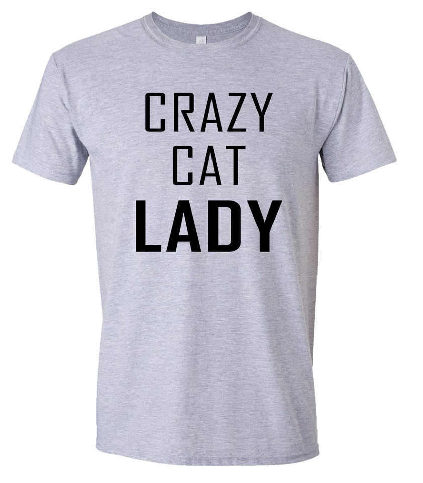 Crazy Cat Lady T-Shirt Womens High Quality Soft Cotton Tee Colors Size ...