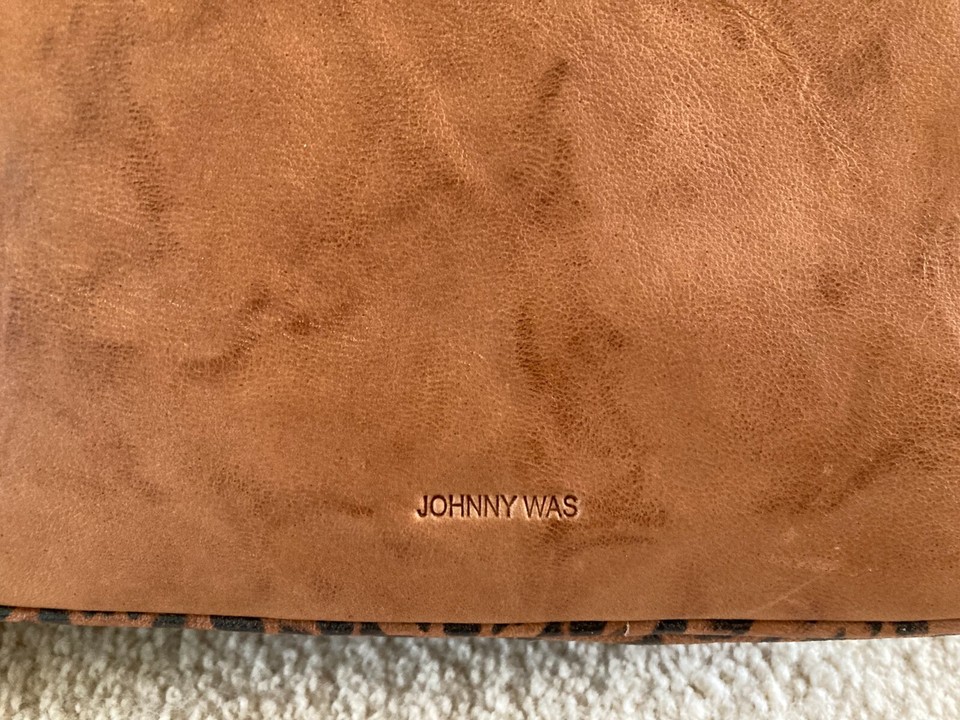 JOHNNY WAS Biya JWLA 3J Workshop Uriah Leopard Embroidered Leather ...