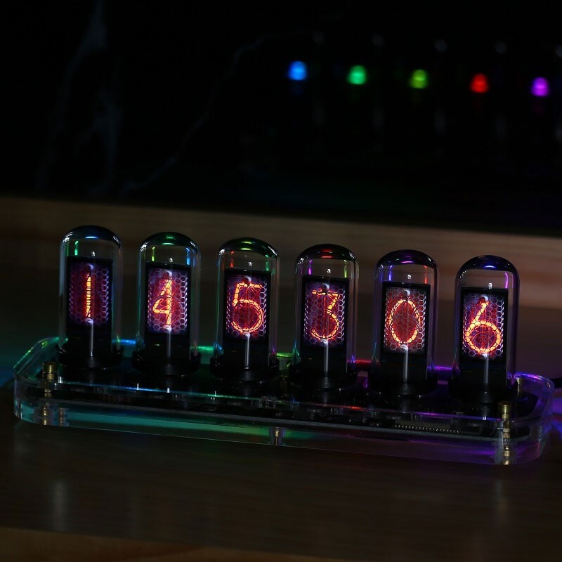 Tube-RGB Pseudo Glow Tube Clock Desktop E-sports Room Decoration Gift ...