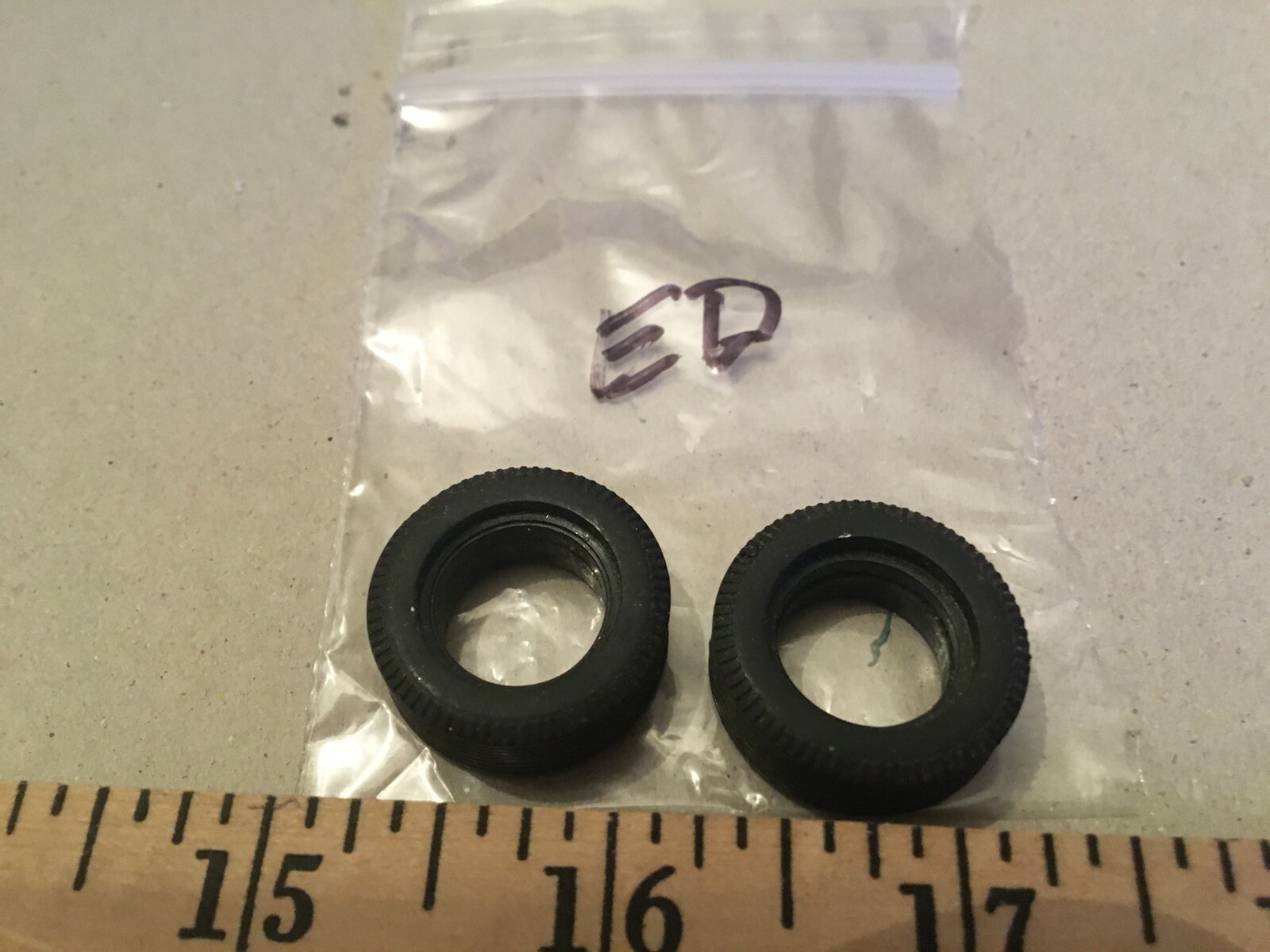 1/25 Scale model car tires ED - set of 2 Generic ribbed black wall ...