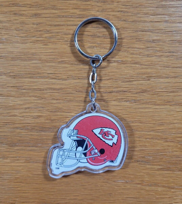 KANSAS CITY CHIEFS Clear Plastic Helmet Logo NFL Football Key Ring Key ...