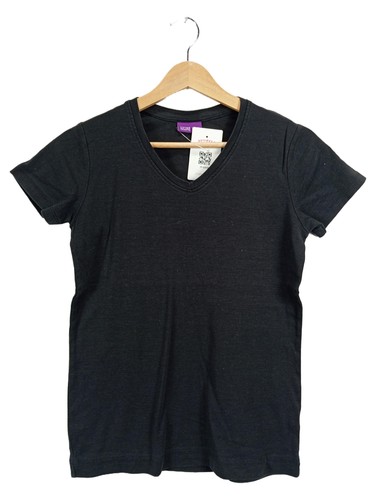 Living Crafts T-Shirt Donna Nera Scollo V Cotone Bio (IT 40, EU 36, INT ...