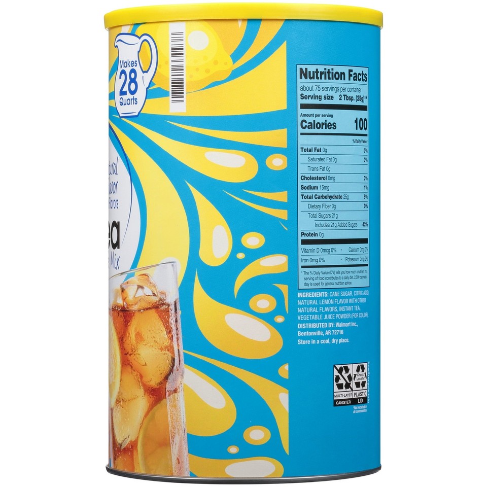 Great Value Natural Lemon Flavor Iced Tea Drink Mix, 66.1 oz | eBay