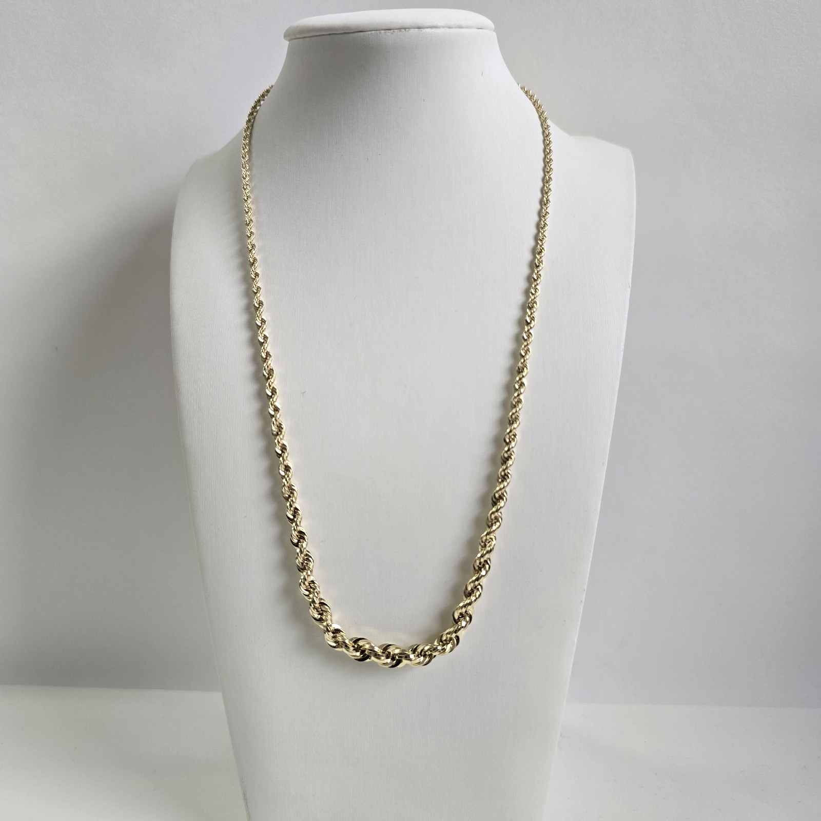 14K Gold Graduated Rope Necklace / Hollow Style / Es… - Gem