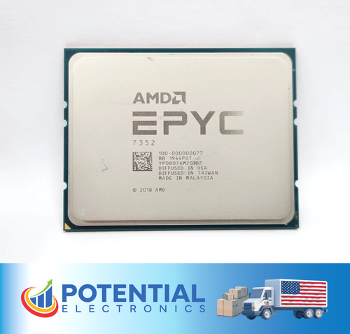 AMD EPYC 7352 2.30GHz 24-Core 128MB 155W Socket SP3 CPU Processor 100 ...