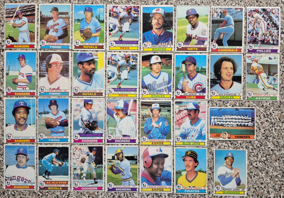 Topps Baseball Sports Trading MLB Card 30 Card Lot Old Vintage 1979 ...