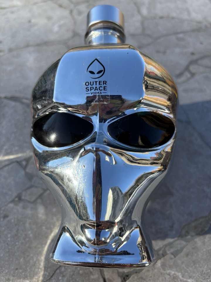 Limited Edition Outer Space Chrome Alien Vodka Bottle Empty Liquor ...