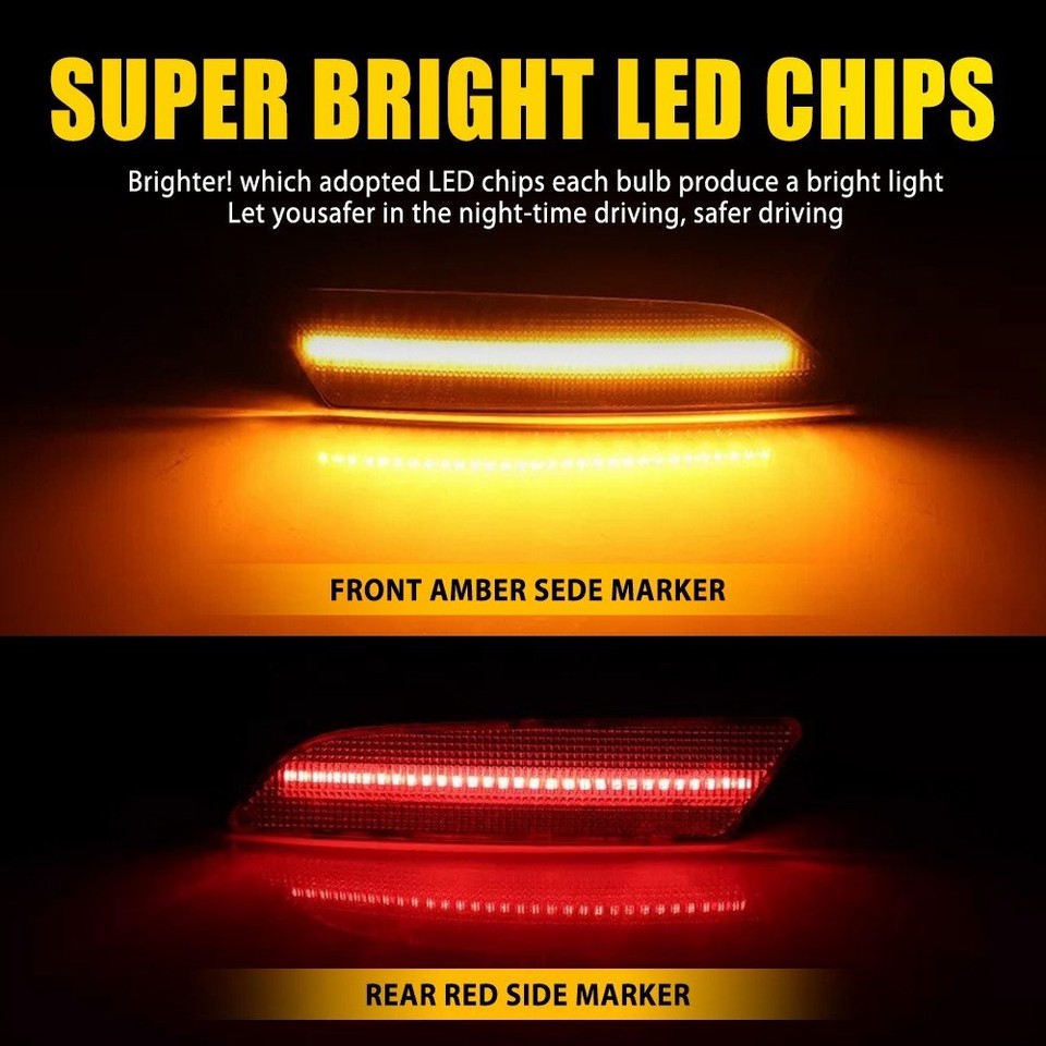 2-40X For 2004-2008 Chrysler Crossfire Smoke Front Rear LED Side Marker ...