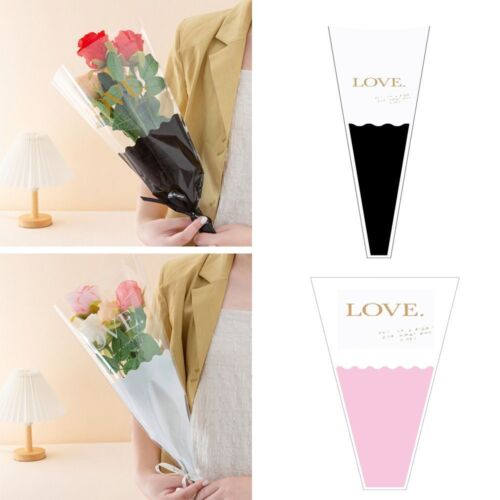 50 PCS Single Rose Rose Packing Sleeve Bag Flower Packaging Bag ...
