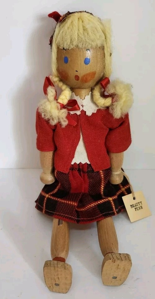 Vintage 9" Schoenhut Beauty Pinn Family Doll Jointed Clothes Pin 1930s ...