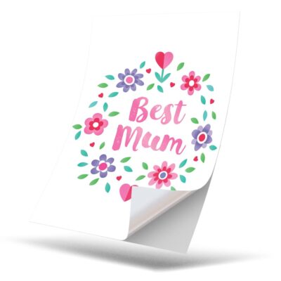 1 x Vinyl Sticker A4 - Best Mum Mother Mummy Flowers #44275 | eBay UK