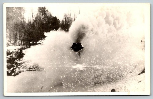 RPPC Train Locomotive Plowing Through Snow Real Photo Postcard | eBay ...