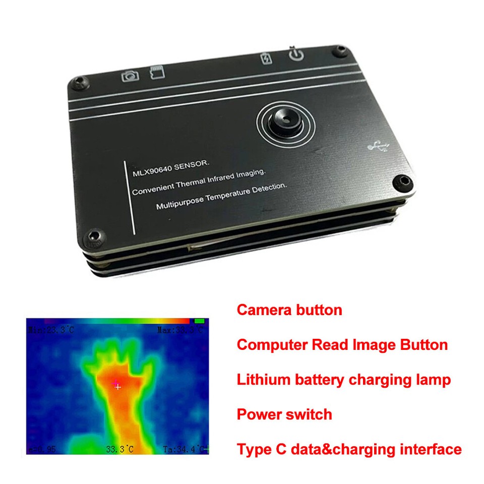 3.2" LCD Infrared Thermal Imager Sensor IR Thermometer Thermal Imaging ...
