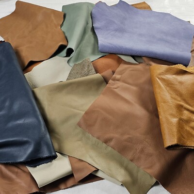 MIXED Cow Leather Scraps/Offcuts, Full Grain Remnants Cowhide pieces ...