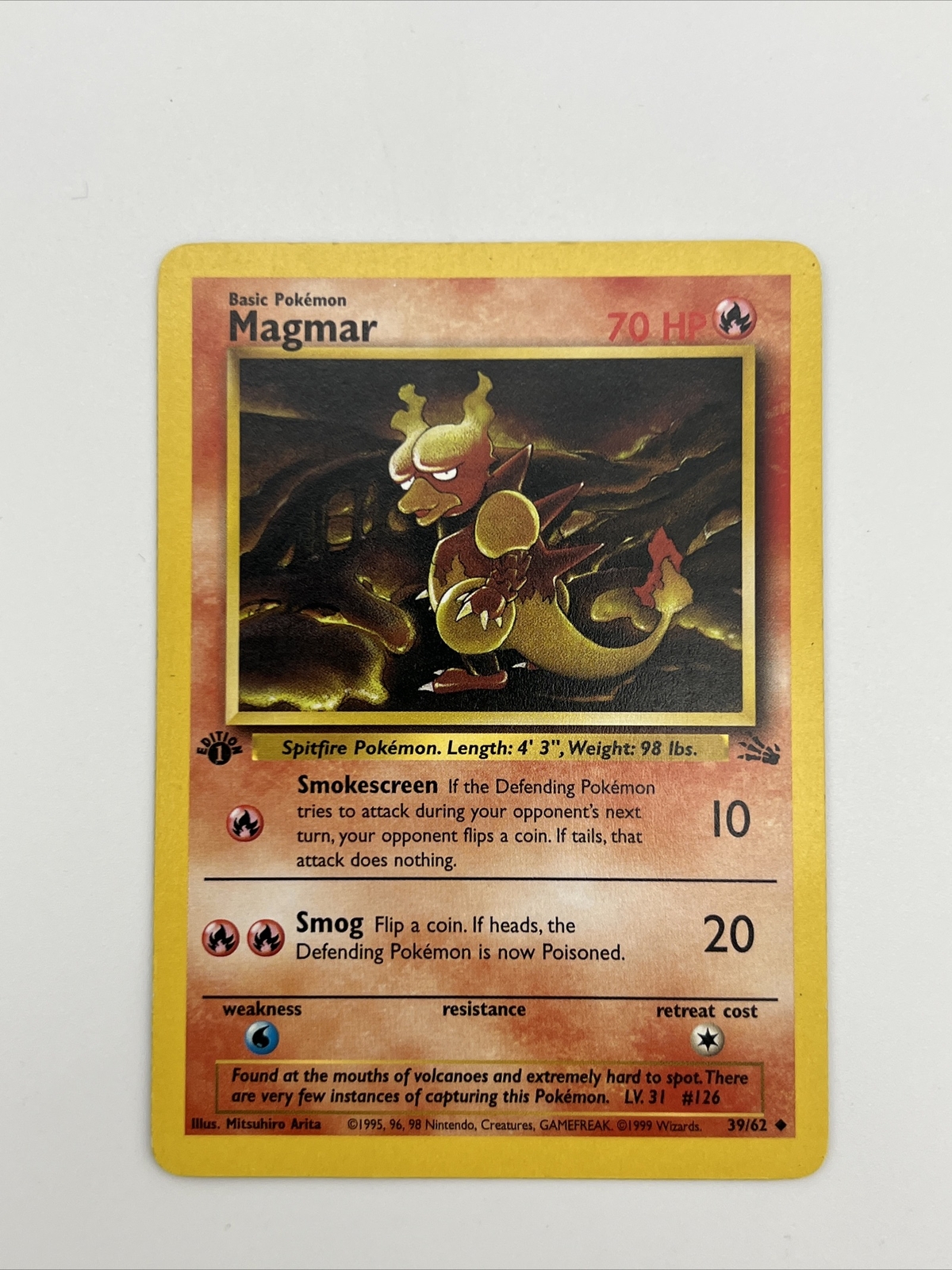 Magmar 39/62 1st Edition - Pokemon Card - Base Set Uncommon - NM/M | eBay
